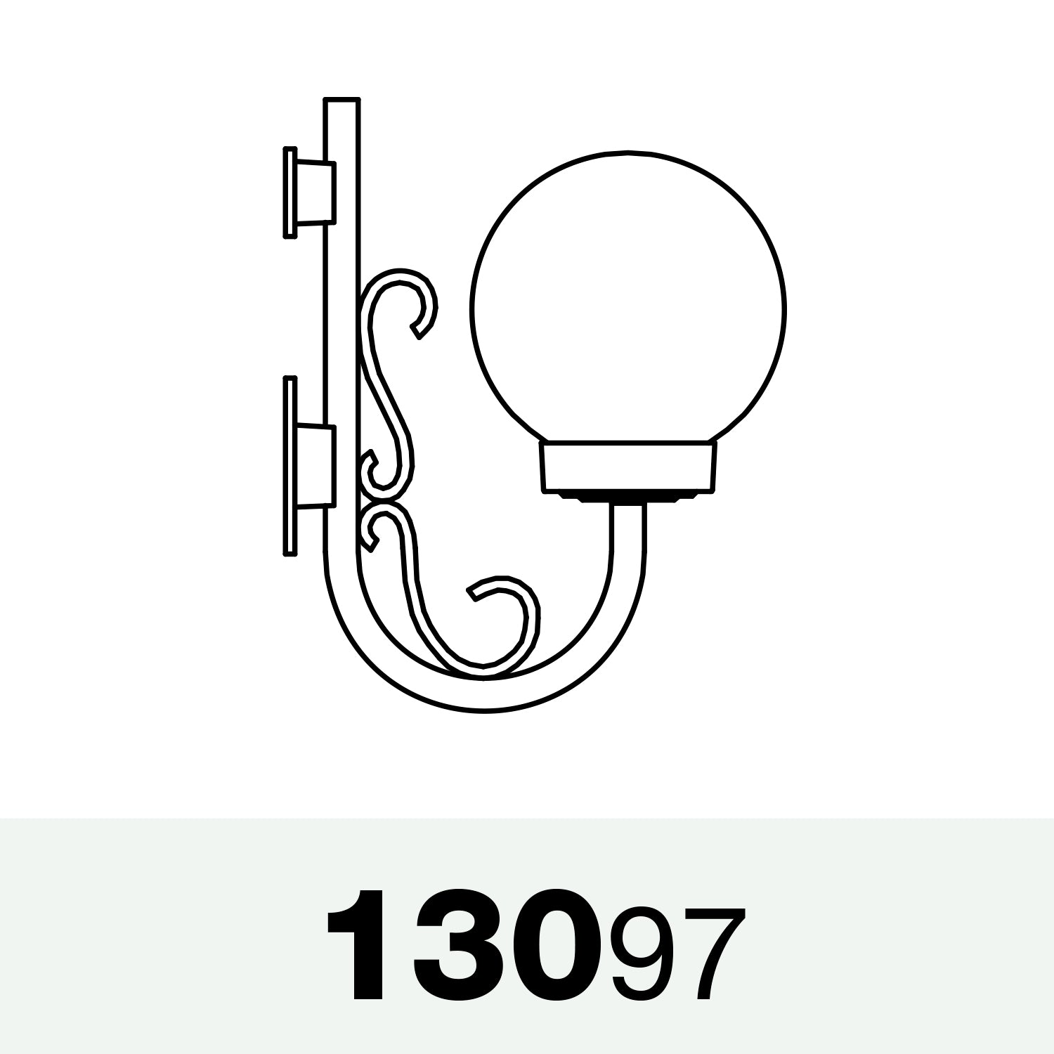 Key West - Up-Mount Wall Mount with Cane and Curl Small - 13097 – SNOC